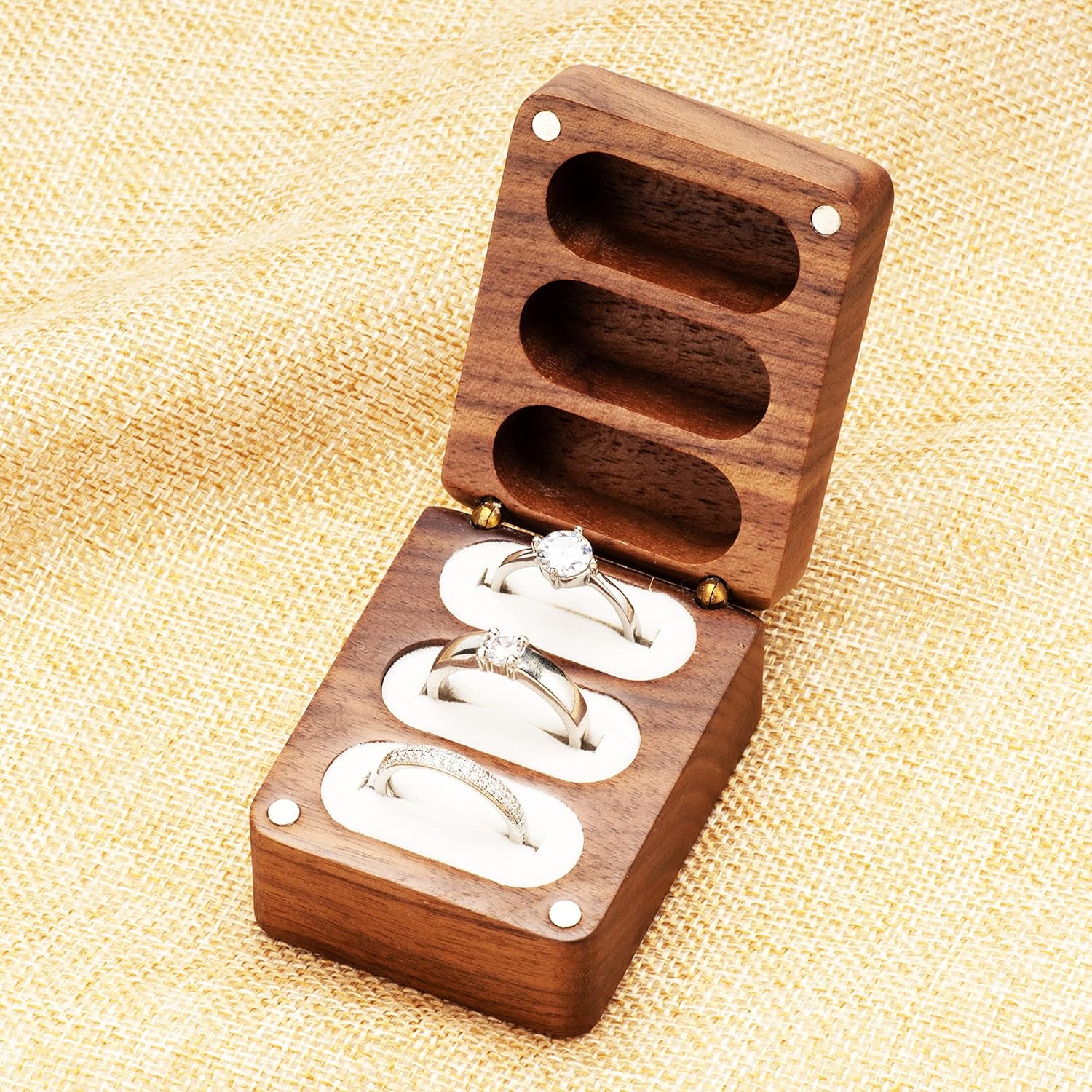 Walnut Wedding Ring Storage Box – Lighthouse Custom Engravers